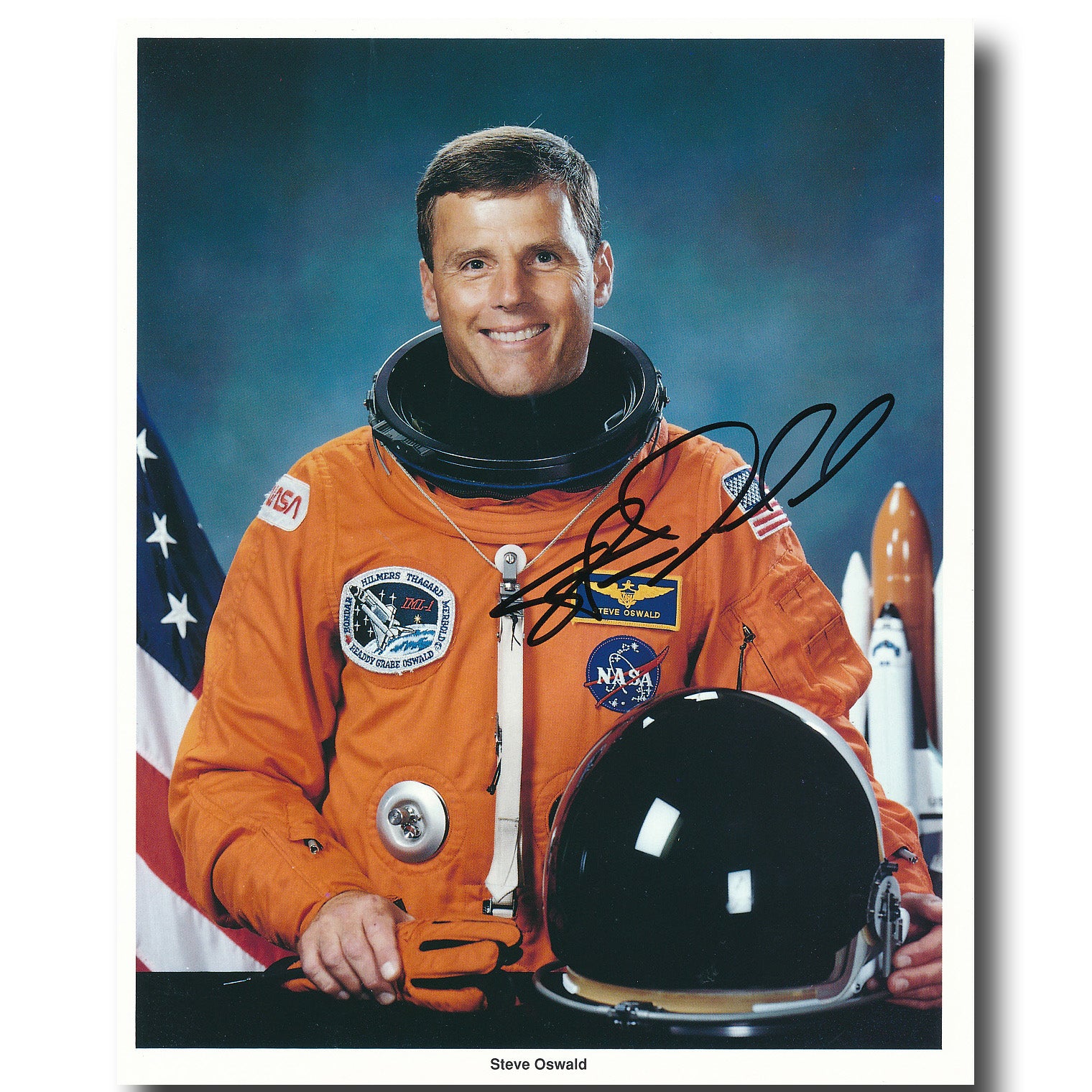 Steve Oswald – signed NASA portrait – BEEN IN SPACE