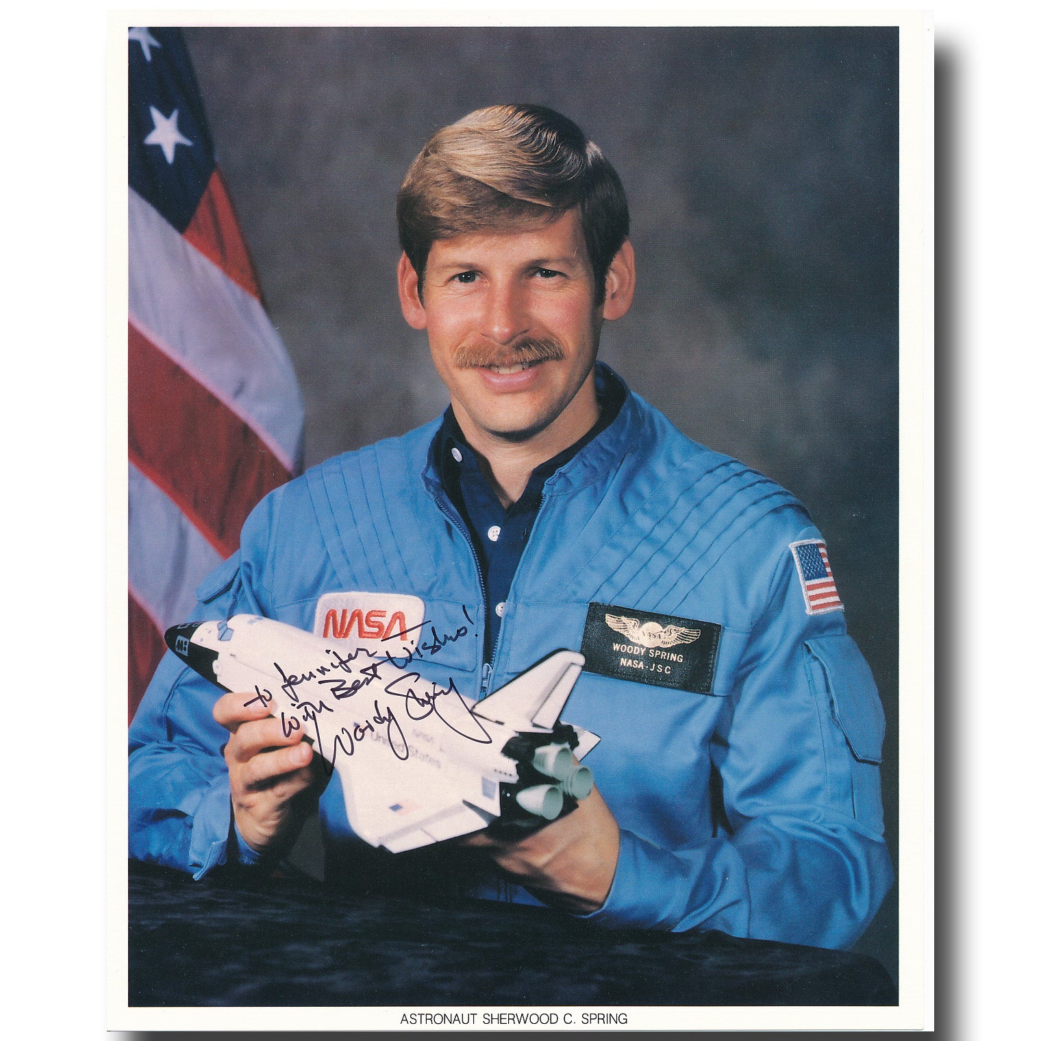 Sherwood Spring – signed NASA portrait – BEEN IN SPACE