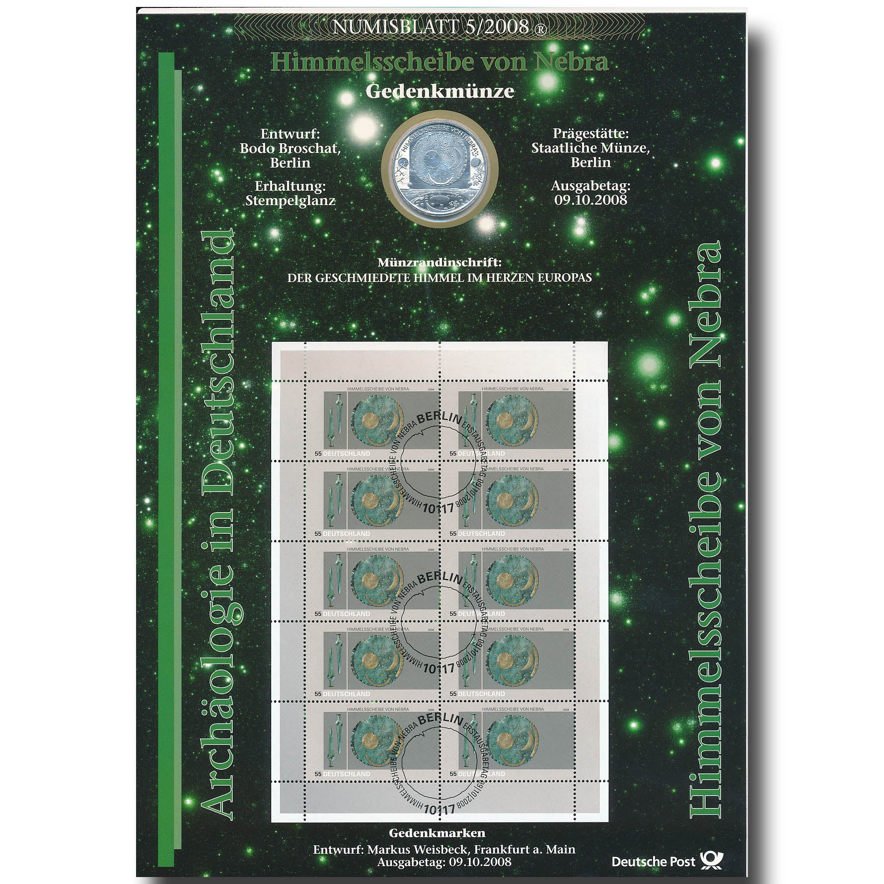 German Post „Disk of Nebra“ coin + stamp presentation – BEEN IN SPACE