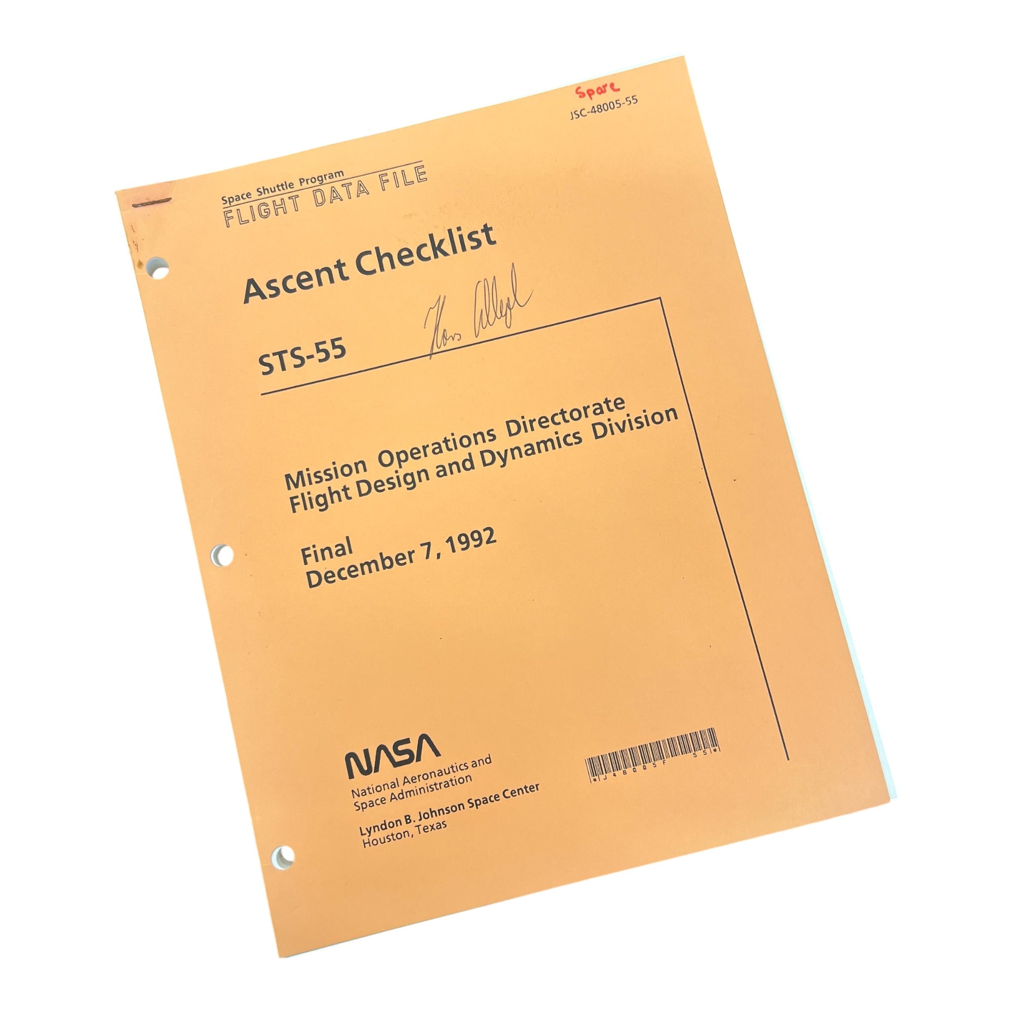 Hans Schlegel – STS-55 Ascent Checklist – BEEN IN SPACE