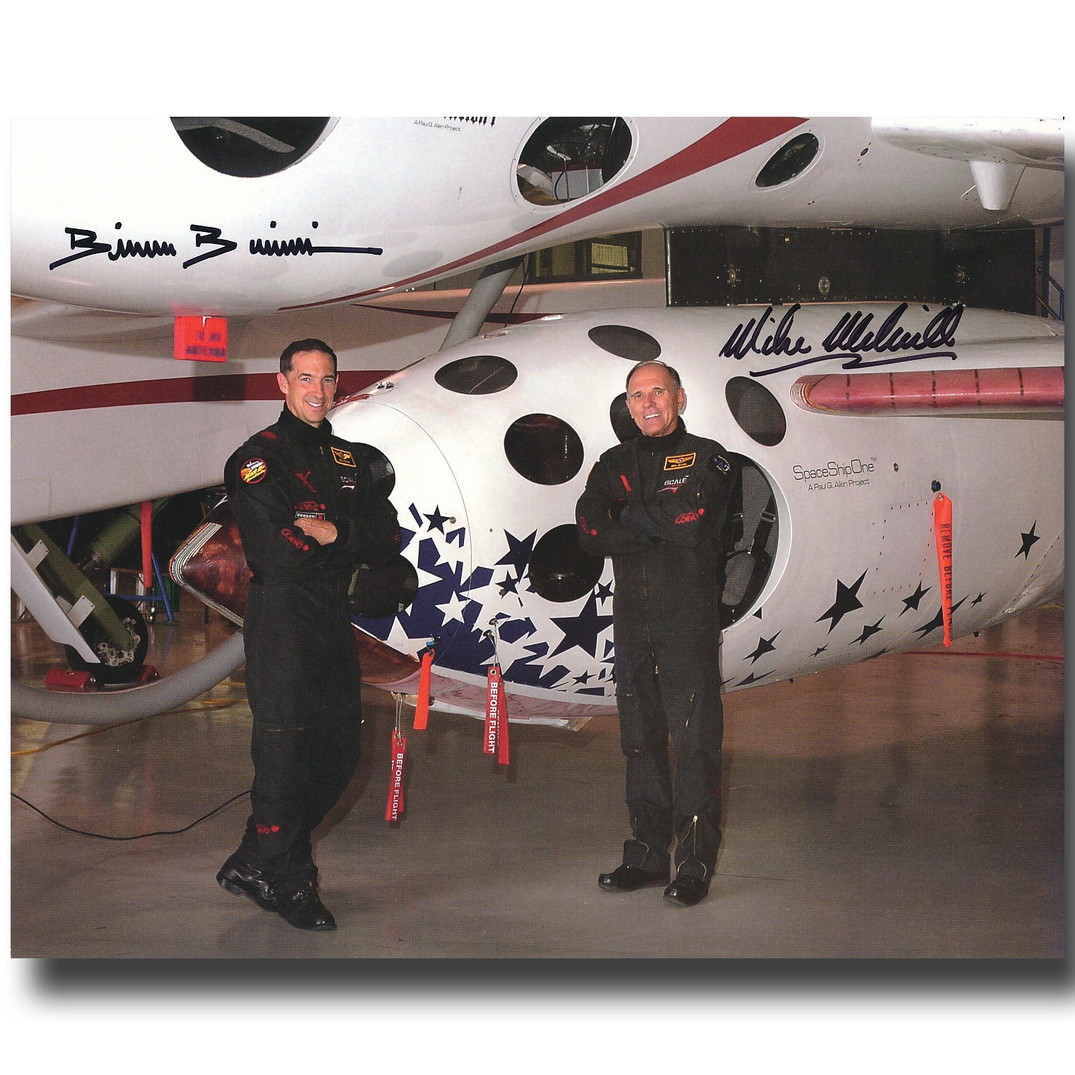 First private astronauts Brian Binnie + Mike Melvill signed photo ...