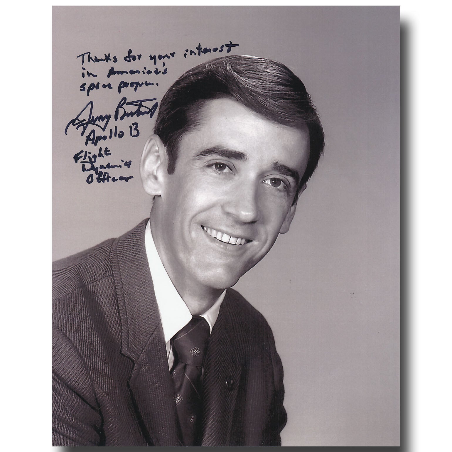 Jerry Bostick – flight dynamics officer handsigned photo – BEEN IN SPACE